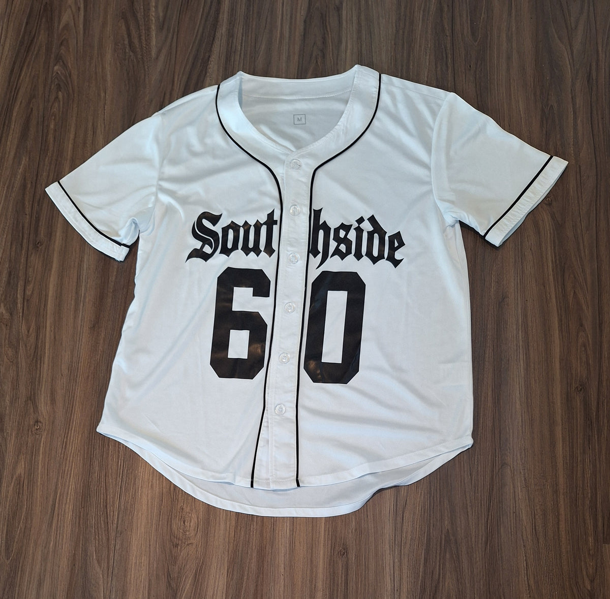 Southside 60 Classic Baseball Jersey – White with Black Trim ...